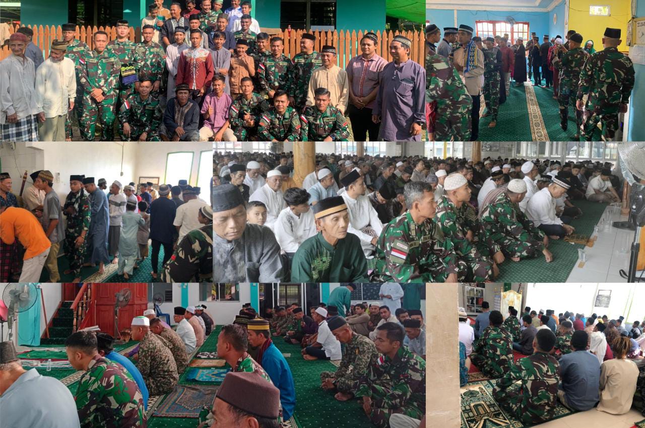 Satgas Pamtas Yonarmed 19/105 Trk Bogani Laksanakan Sholat Idul Fitri Dan Halal Bi Halal Bersama ...